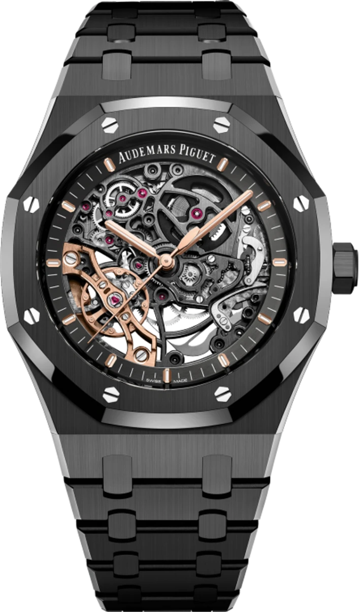 Audemars Piguet Royal Oak: Double Balance Wheel, Openworked, Black 41mm ...